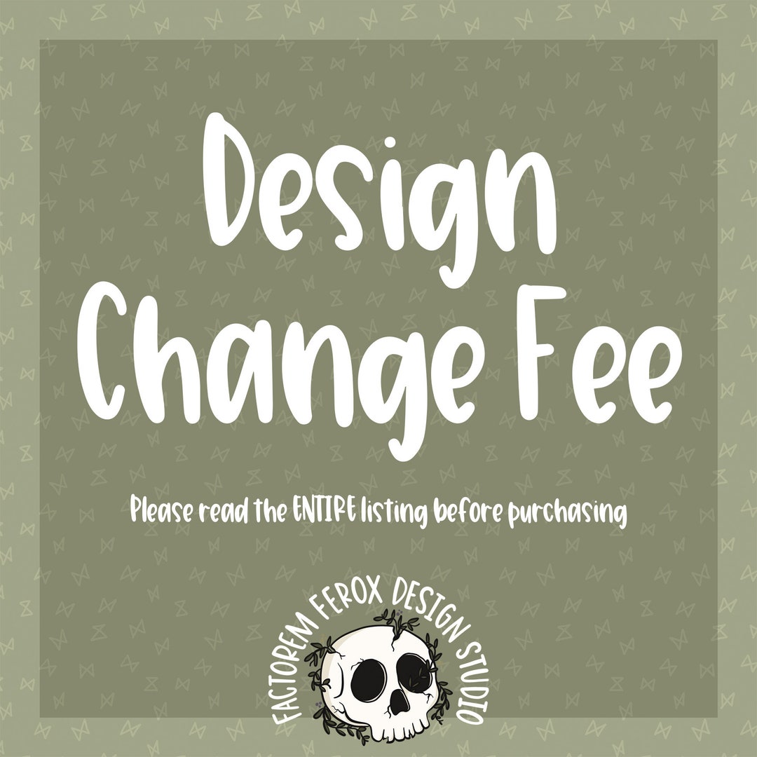 Design Change Fee, Sticker Design. Small Business, Small Shop, Handmade ...