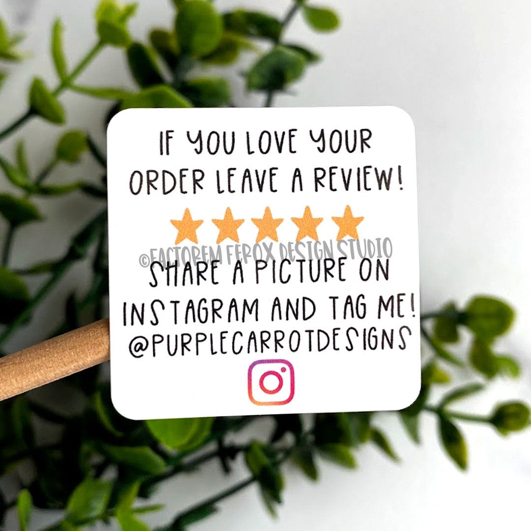 Instagram Review Reminder Sticker Roll of 50 Stickers Bulk - Etsy