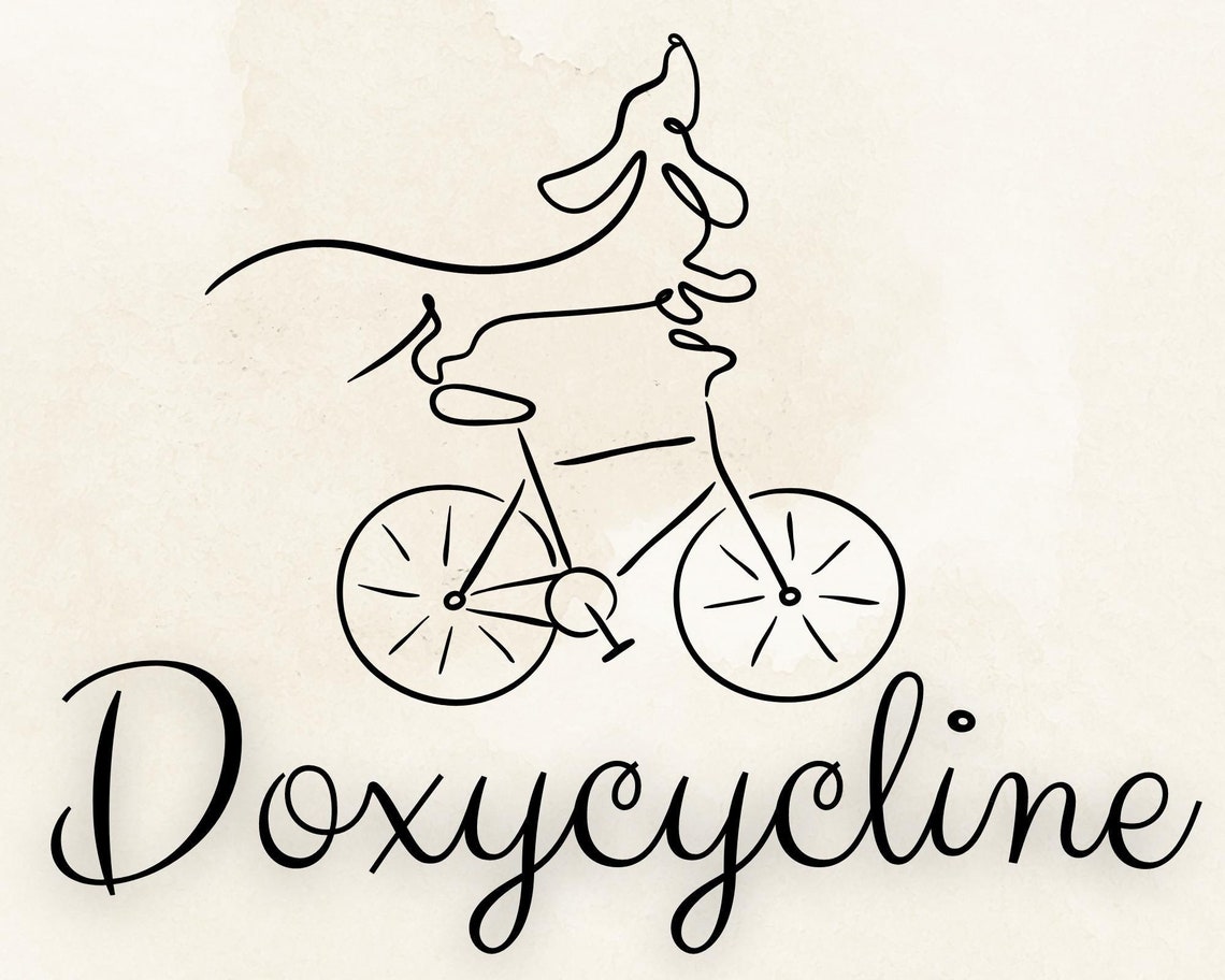 Doxycycline Downloadable File for Print, Dachshund, Bicycle - Etsy
