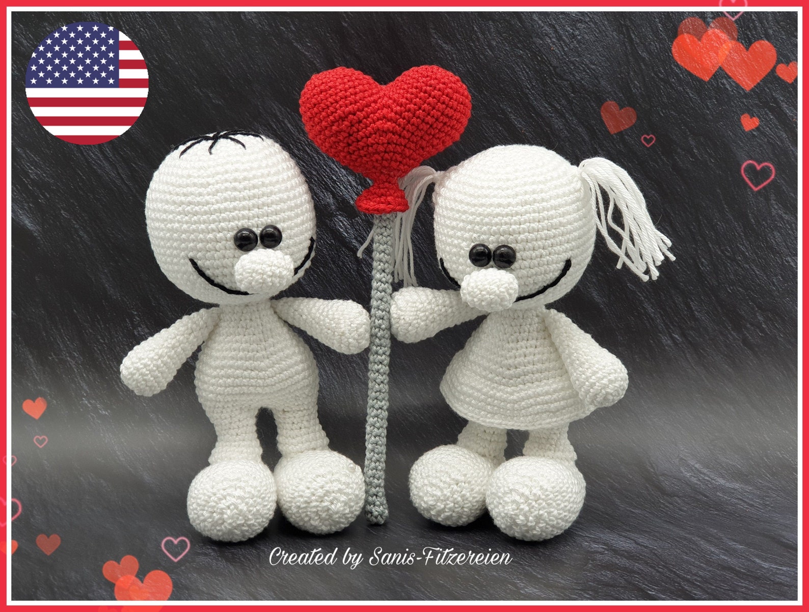 Crochet Pattern Valentines Couple - Etsy
