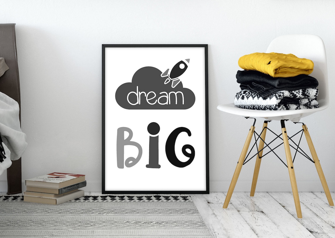 Dream Big Wall Art, Kids Playroom Print, Educational Art Printable ...