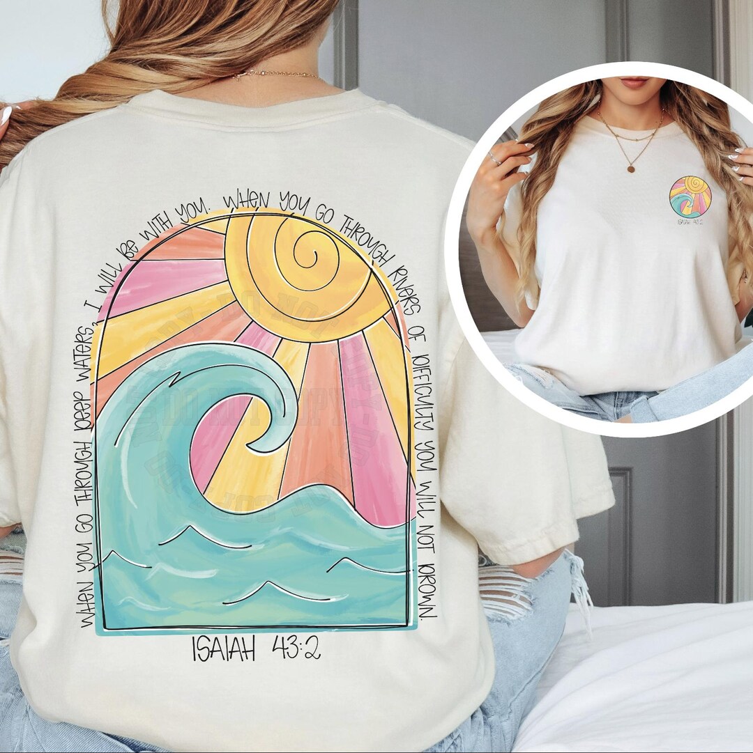 Deep Waters Faith Boho Sunset Matching Set DTF Transfer, Custom ...