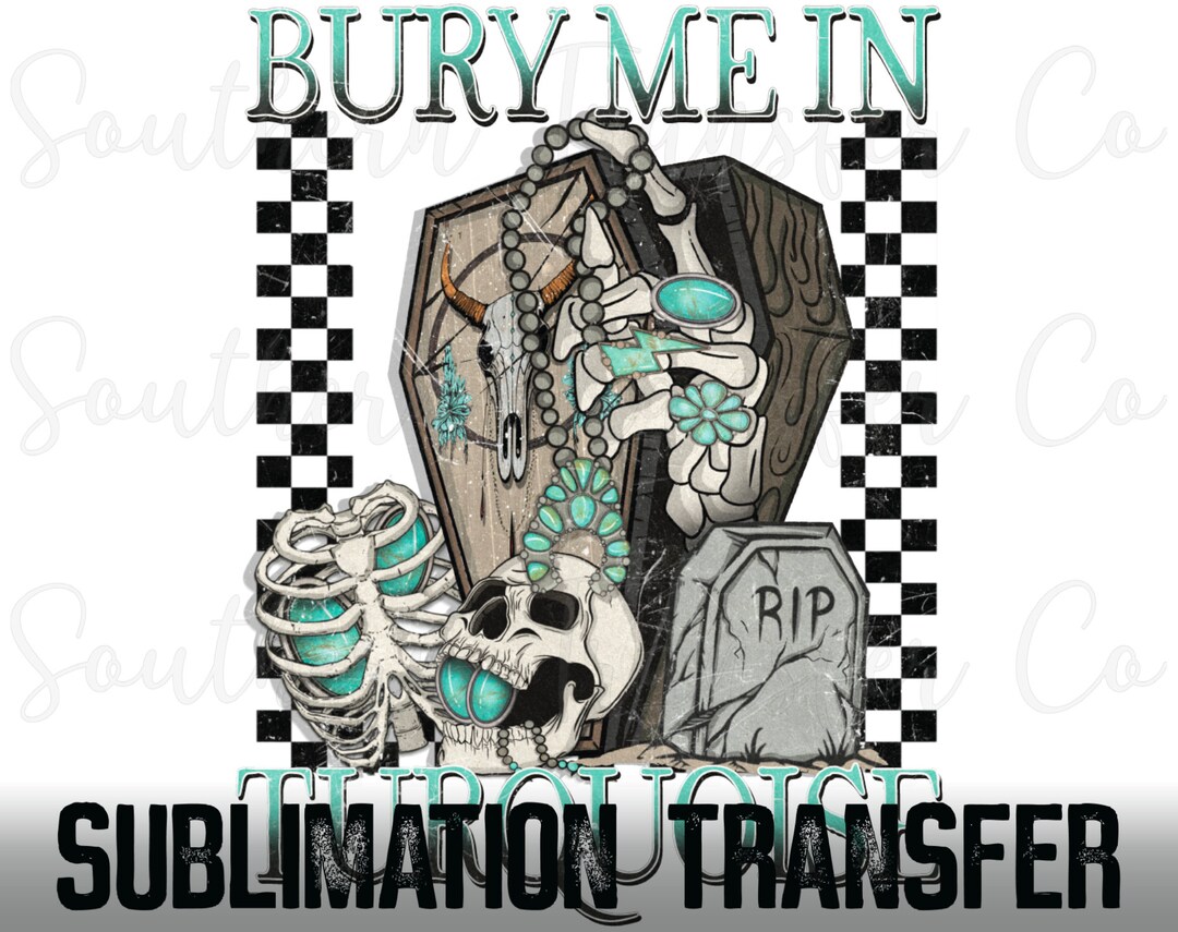 Turquoise Skeleton DTF Transfer, Sublimation Transfer, DTF (direct to ...