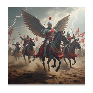 Epic Winged Hussars Charge Poster, Historical Fantasy Wall Art ...