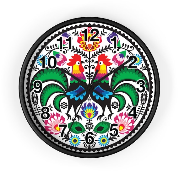 Polish Wycinanki Kitchen Wall Clock Gift for Babcia | Etsy