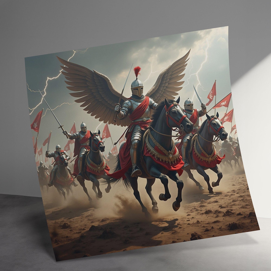 Epic Winged Hussars Charge Poster, Historical Fantasy Wall Art ...