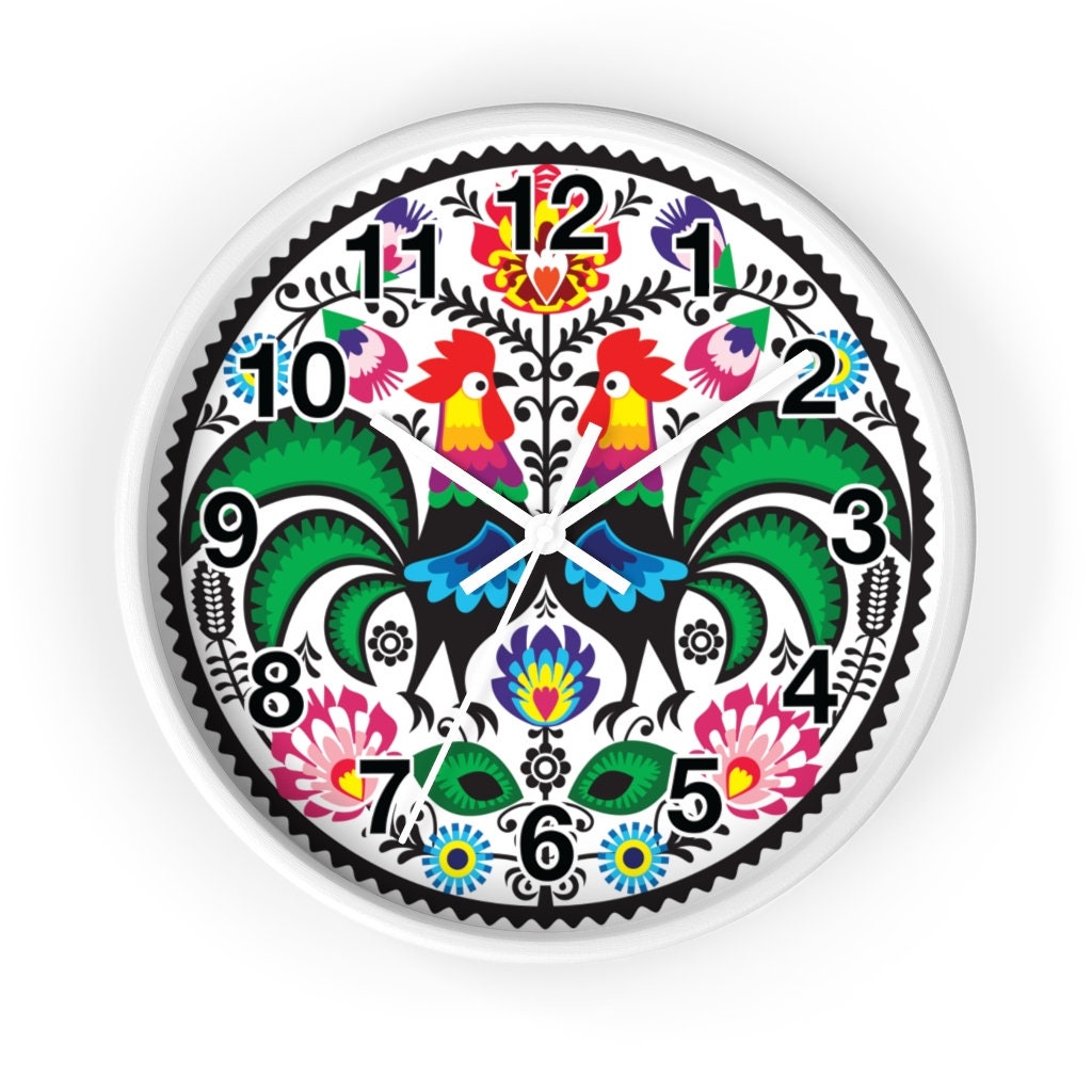 Polish Wycinanki Kitchen Wall Clock Gift for Babcia | Etsy