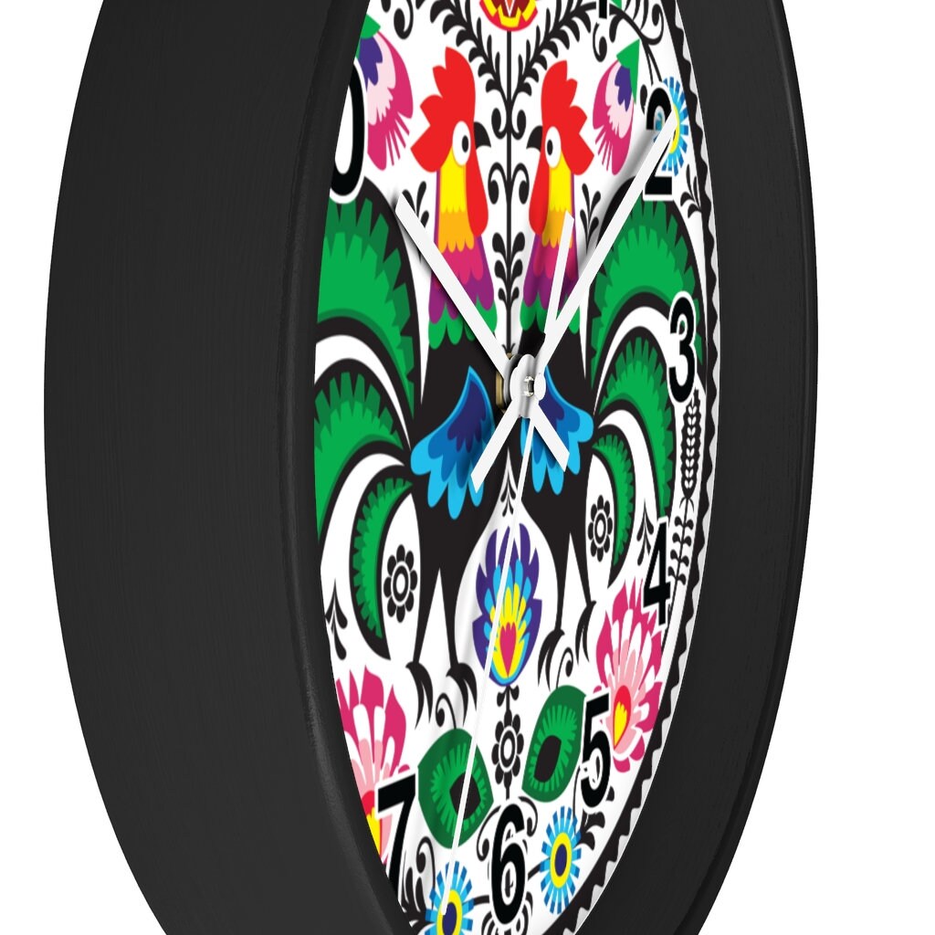 Polish Wycinanki Kitchen Wall Clock Gift for Babcia | Etsy