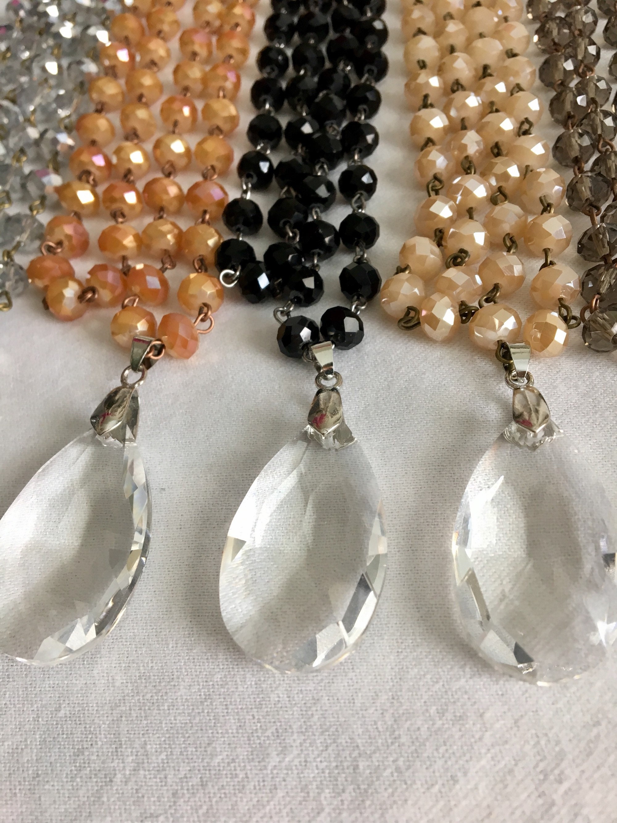 Crystal Drop Necklace | Etsy