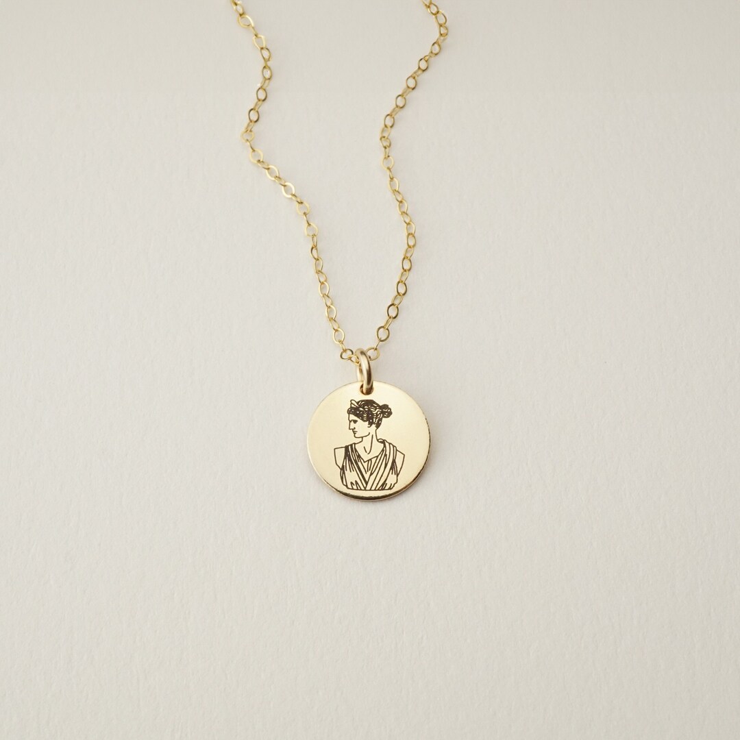Athena Pendant Necklace, Goddess Necklace, Athena Pendant | 14k Gold ...