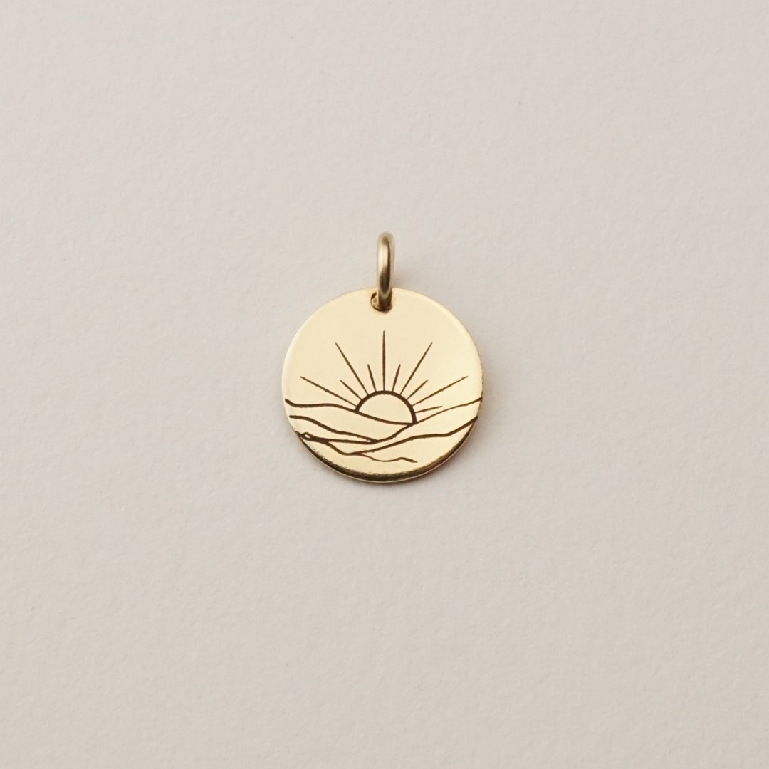 Sunrise Sunset Pendant Charm, Beach Charm, Mountain Charm, Solar Charm ...