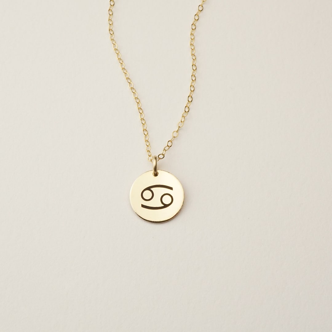Cancer Zodiac Pendant Necklace, Celestial Necklace, Custom Zodiac ...