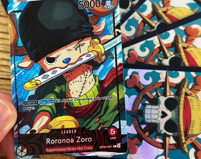 Custom Golden Metal Zoro Leader Card OP01-001L - One Piece TCG! - Etsy