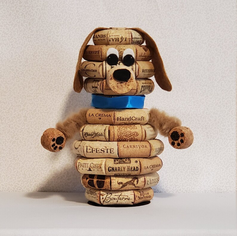 Cork dogs dog figure dog figurine dog dad gift wine lover | Etsy
