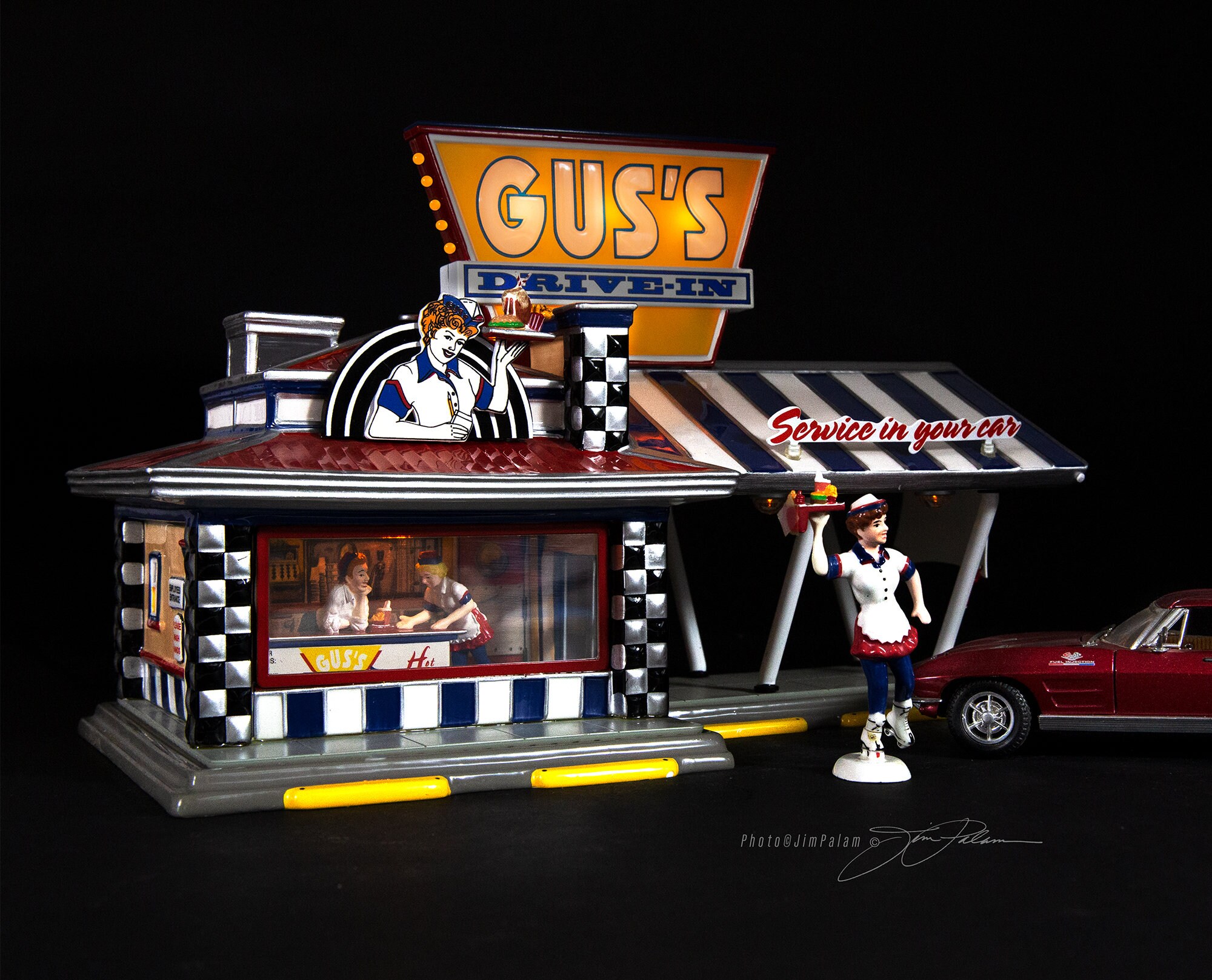 Guss's Drive-in, Hand Painted & Illuminated Ceramic Display by ...