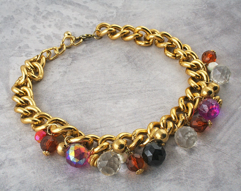 Womens Big Gold Chain Necklace Chunky Gold Chain Necklace | Etsy