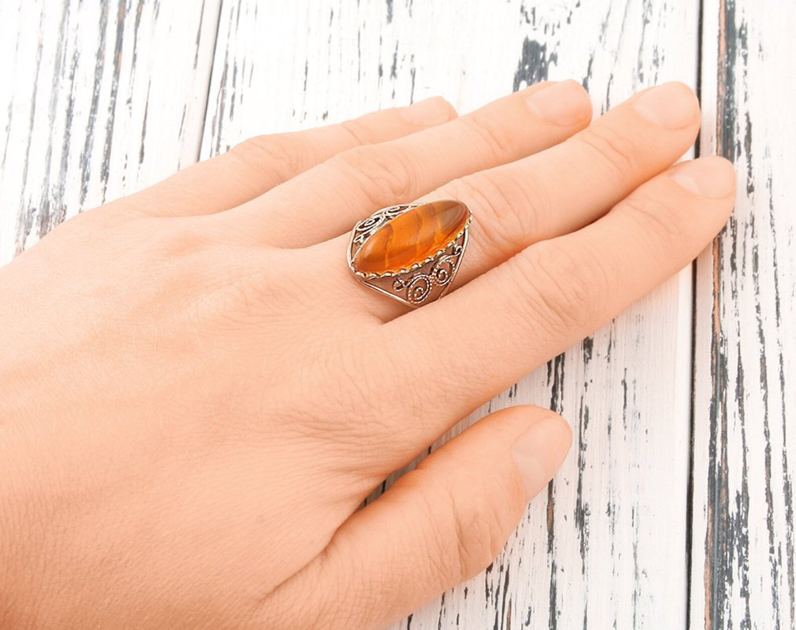 Vintage amber rings Vintage rings Baltic amber ring Amber USSR | Etsy