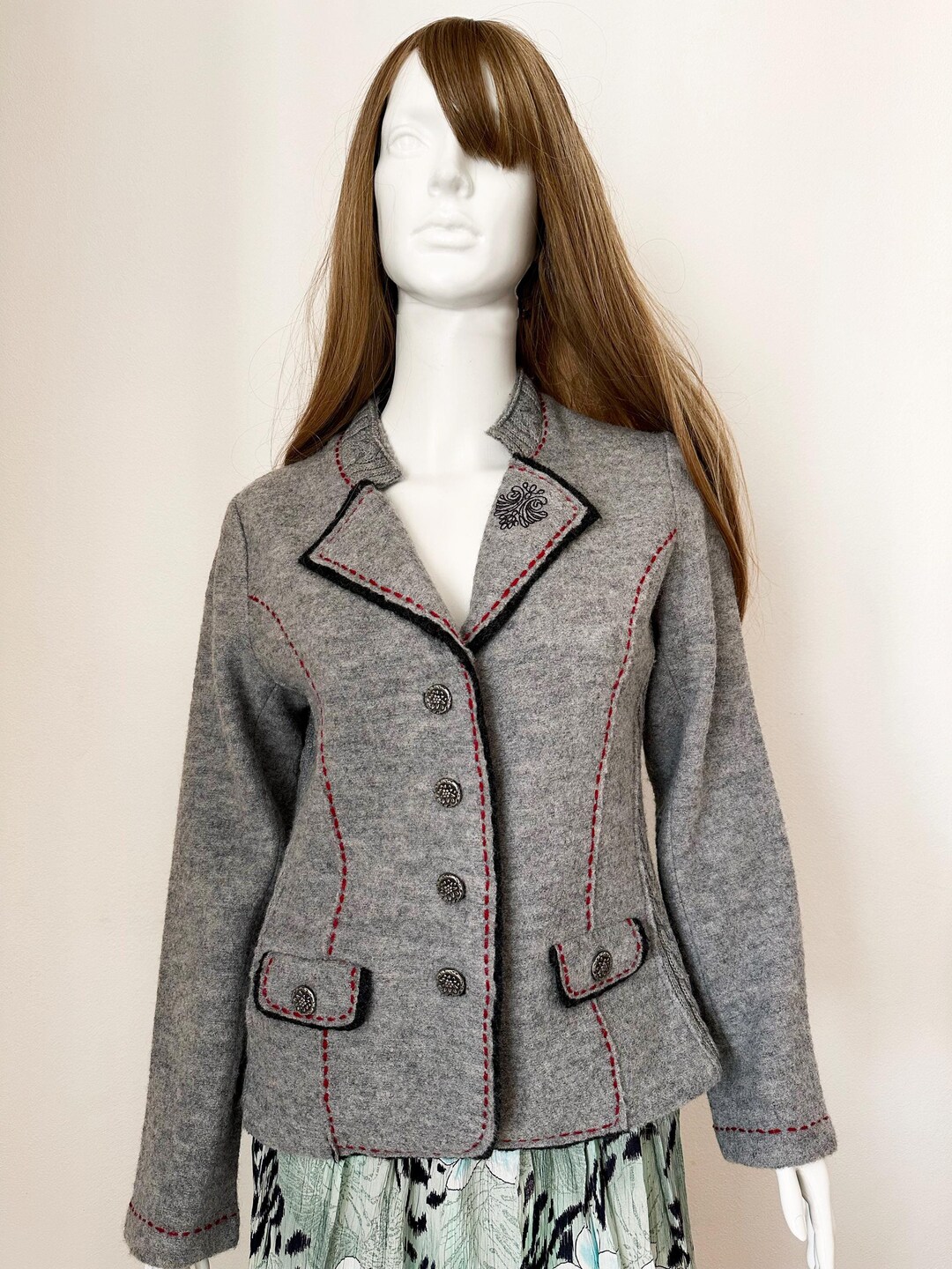 Boiled Wool Jacket, Wool Blend Trachten Jacket, Oktoberfest Trachten ...