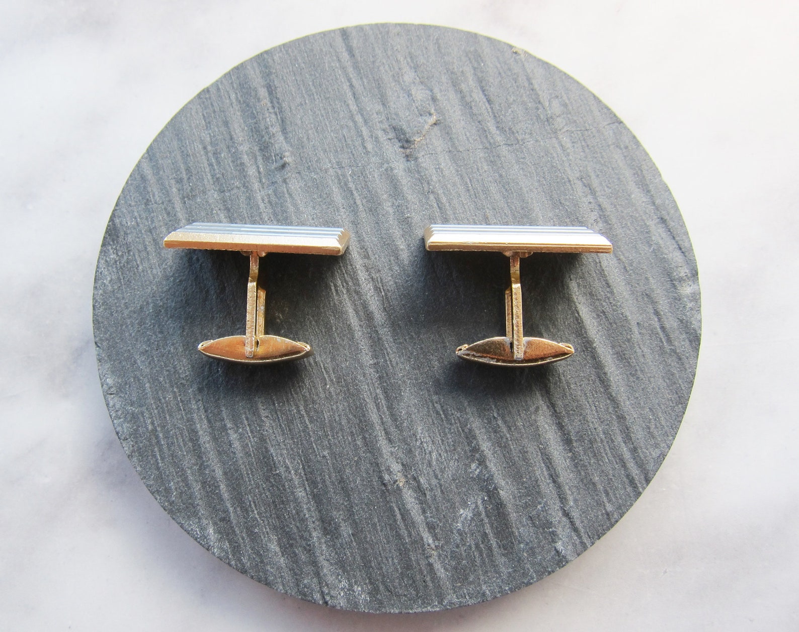 Rectangle Mens cufflink tie clip Geometric Cufflinks tie clip | Etsy