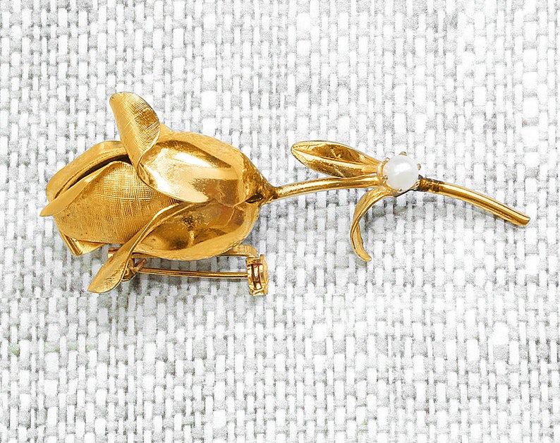 Gold Rose Brooch Bouquet Gold Wedding Brooch Gold Rose Pin | Etsy