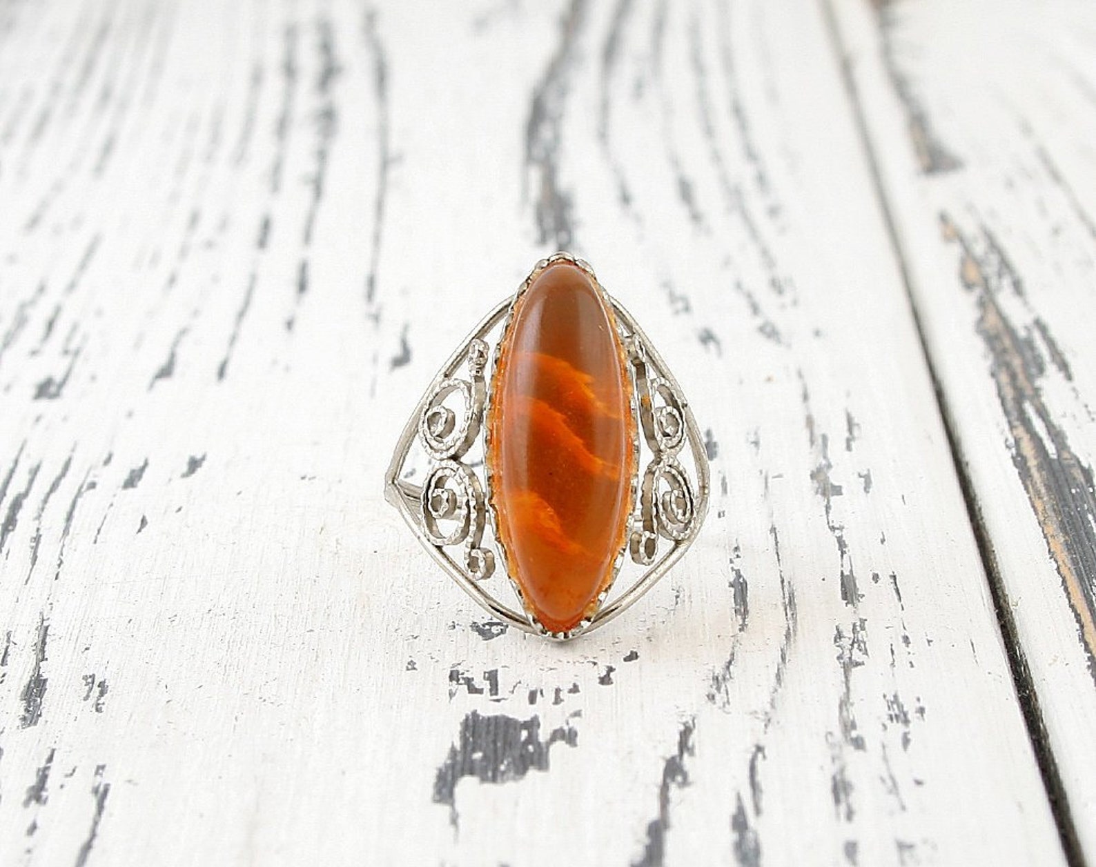 Vintage amber rings Vintage rings Baltic amber ring Amber USSR | Etsy