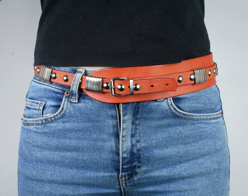 Wide leather belt Womens Leather Belt dark red belt for woman | Etsy