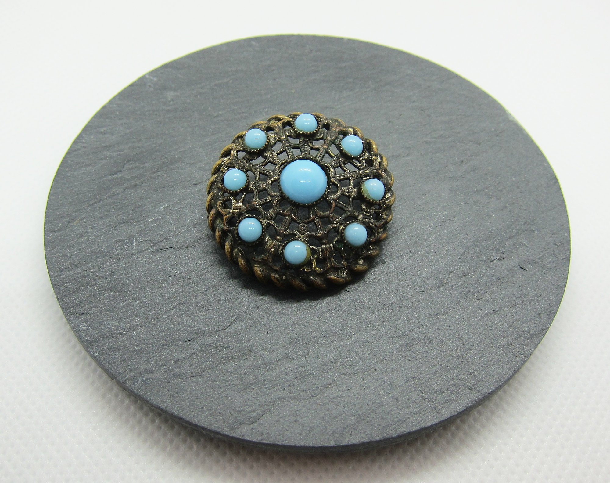 Turquoise brooch Rarest brooch Antique turquoise brooch | Etsy