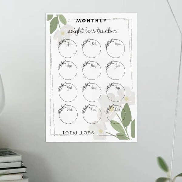 Monthly Weight Chart - Etsy