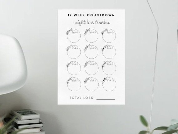 12 Week Printable Weight Loss Tracker Countdown Pretty - Etsy