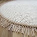Macrame rug round with fringe beige round rug macrame | Etsy