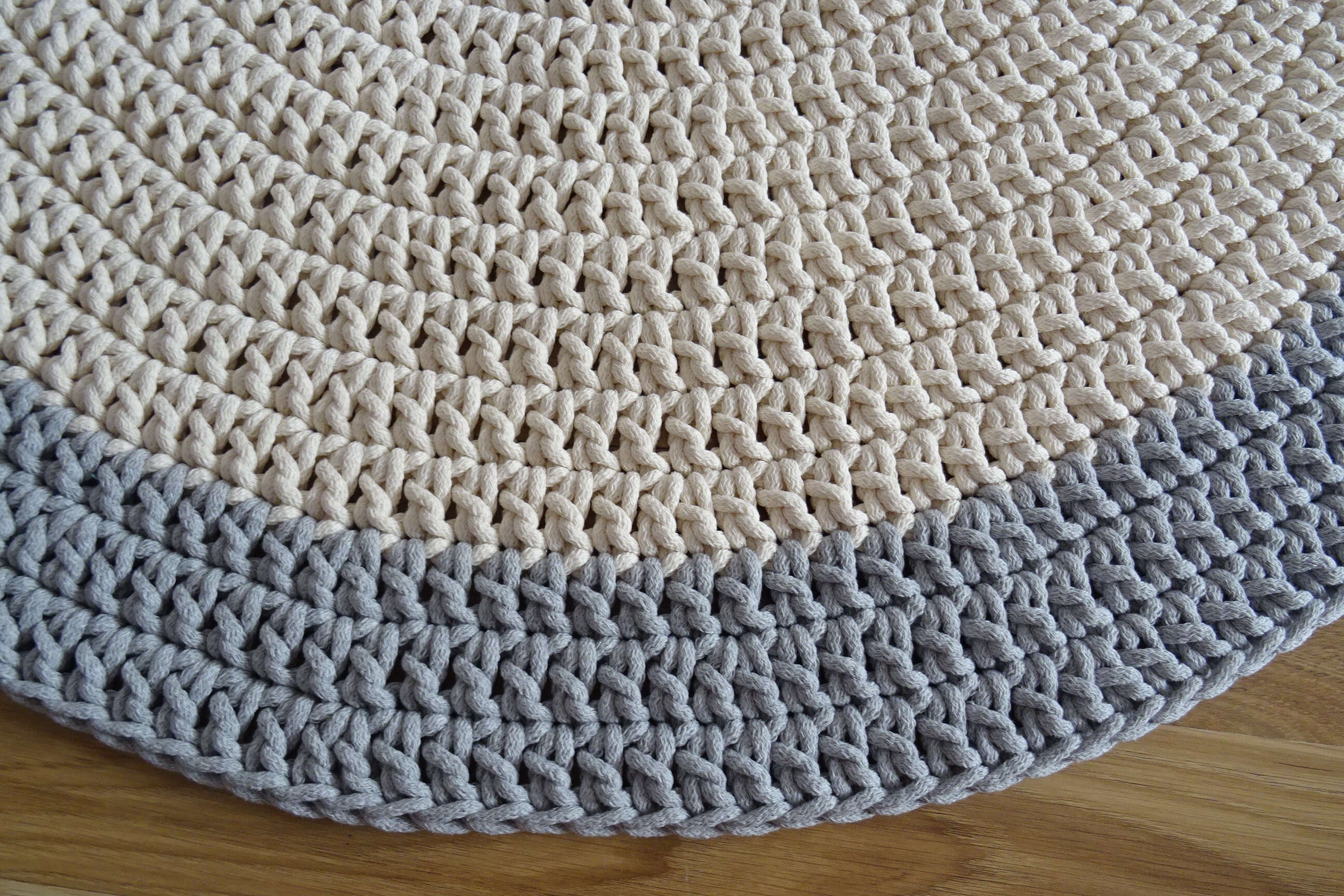 Small round rug corchet round rug gray round rug beige rug | Etsy