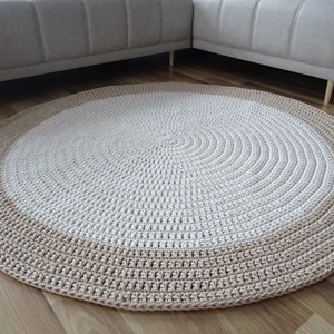Cream Round Rug, Many Colors, Boho Living Room Rug, Circular Boho Rug ...