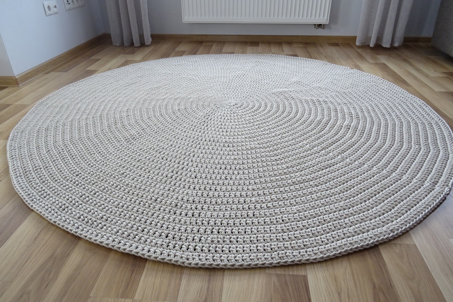 Beige round rug natural round rug rugs for living room | Etsy