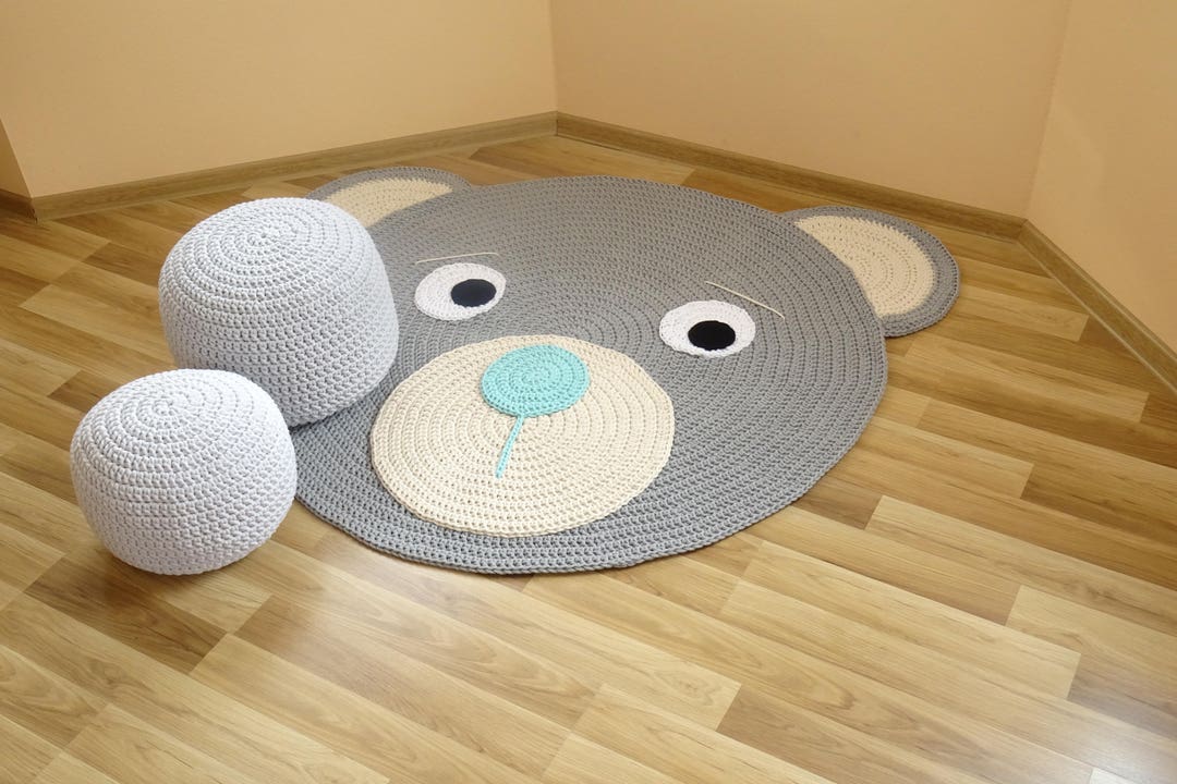 Rug Bear Baby Boy Room Carpet Kids Kinderzimmer Crochet - Etsy