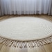 Macrame Rug Round With Fringe Beige Round Rug Macrame - Etsy