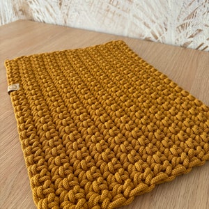 Mustard Crochet Placemats for Kitchen Decor - Handmade Mustard Mats ...