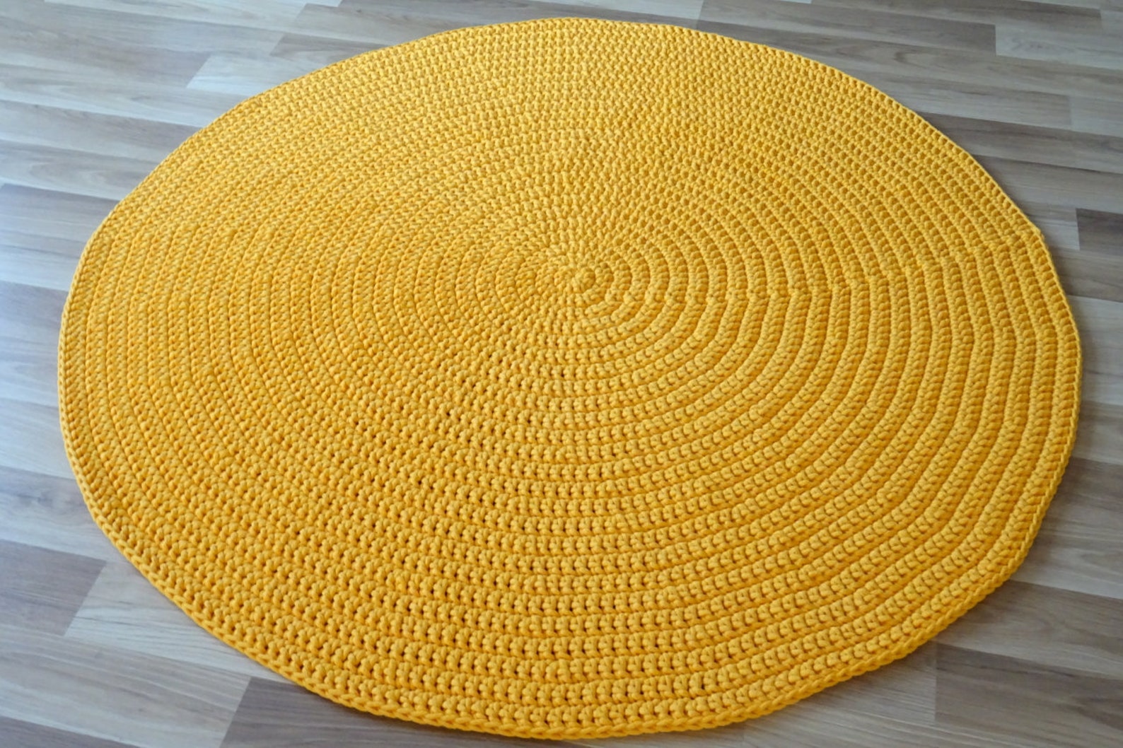 Yellow Round Crochet Rug NURSERY RUG Area Rug Kids | Etsy