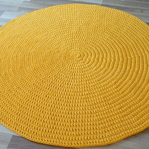 Yellow Round Crochet Rug, NURSERY RUG, Area Rug, Kids Rug,crochet ...