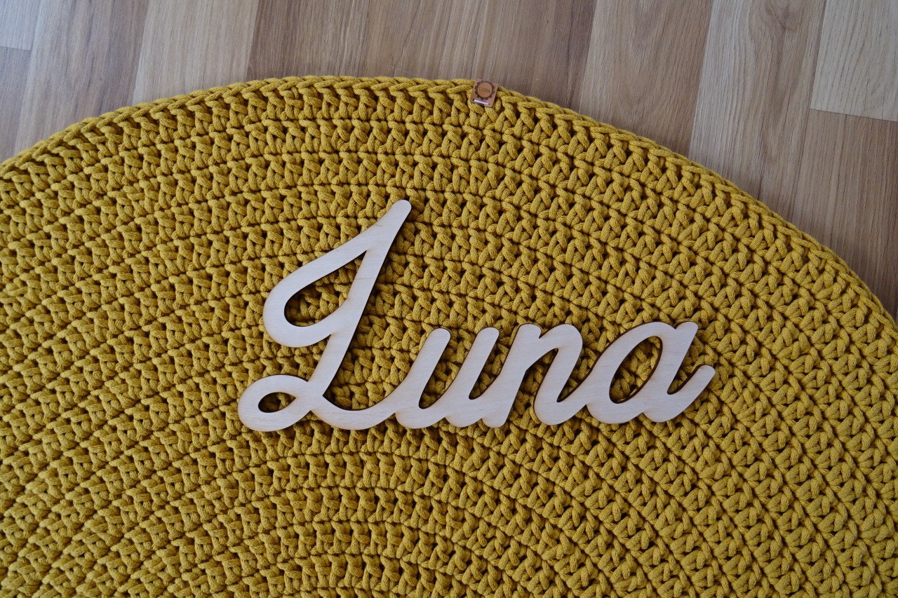 Nursery Round Rug Mustard Yellow Round Rug Crochet Small | Etsy