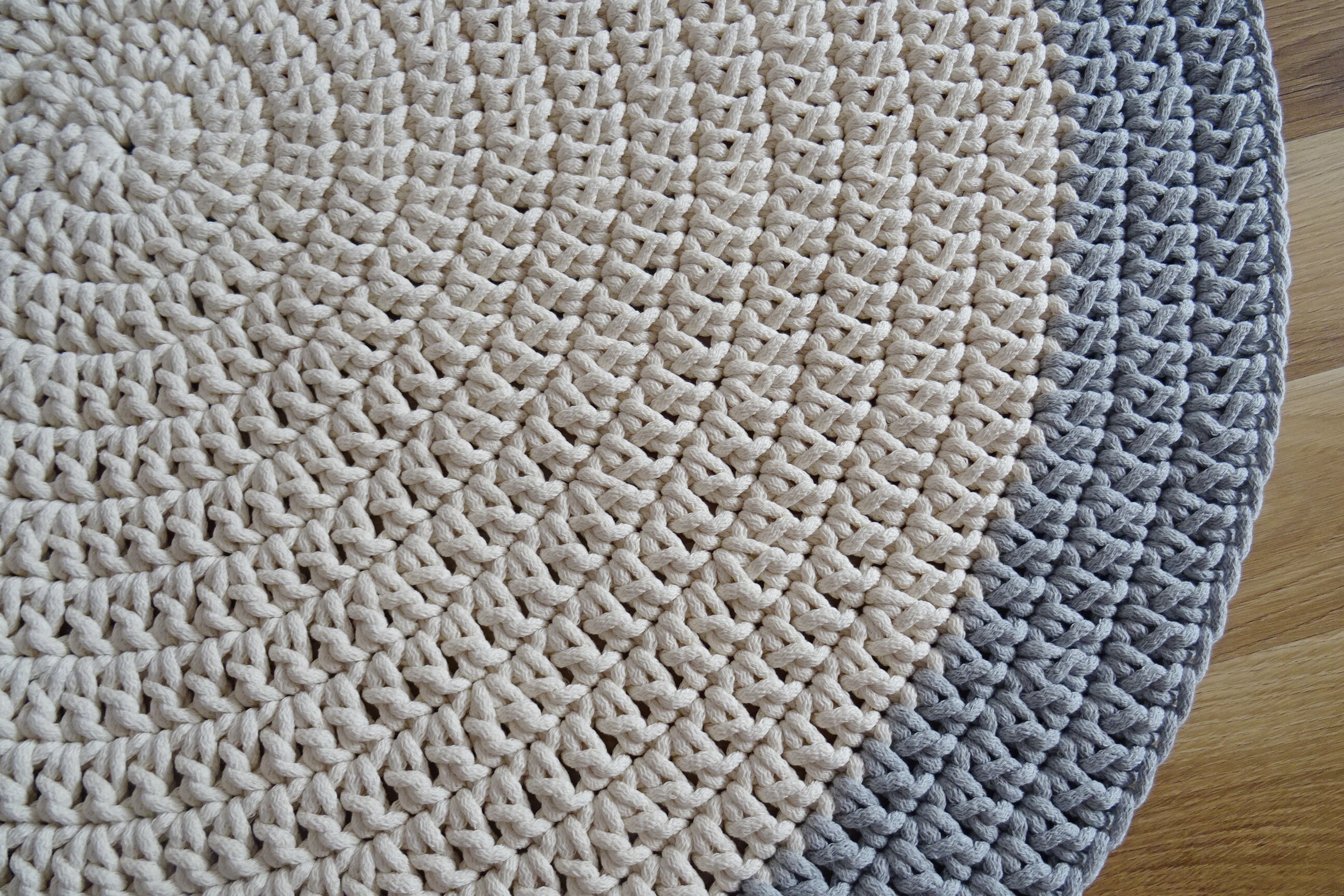 Small round rug corchet round rug gray round rug beige rug | Etsy