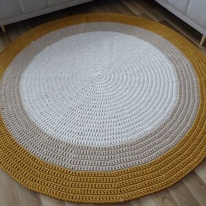 Large Nursery Rug, Round Boho Rug, Yellow Round Rug, Scandi Boho Modern ...