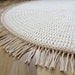 Macrame Rug Round With Fringe Beige Round Rug Macrame - Etsy