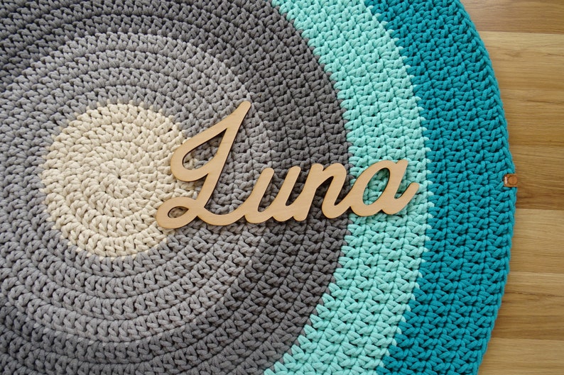 Round Rug Nursery Rug Crochet Rug for Kids Room Washable | Etsy