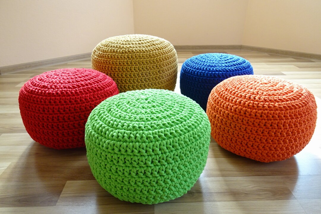 Crochet Pouf for Kids, Nursery Decor Boy, Nursery Decor Girl, Toddler ...