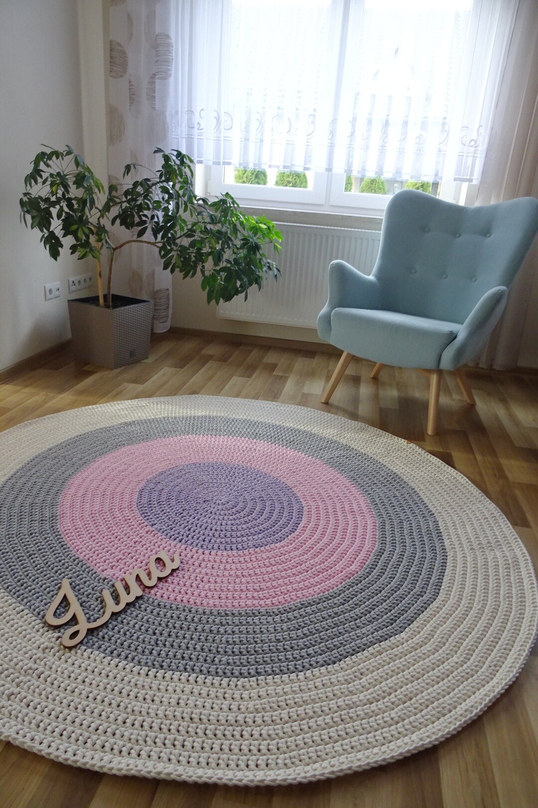 Large Round Rug, Rainbow Rug, Floor Rug, Round Pink Rug, Carpet Round ...