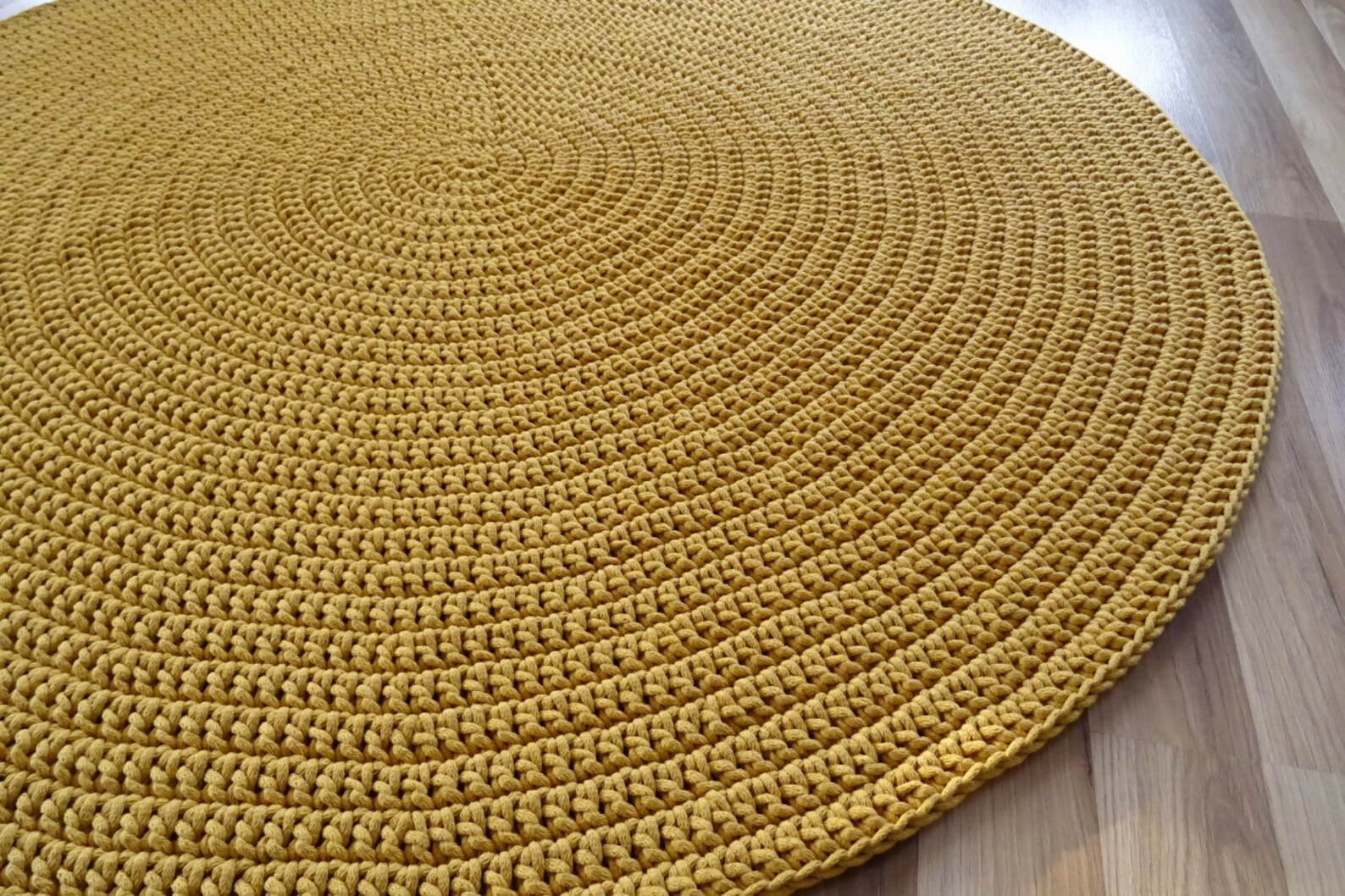 Round Rug Mustard Yellow Round Rug Round Rug 3feet Cotton | Etsy