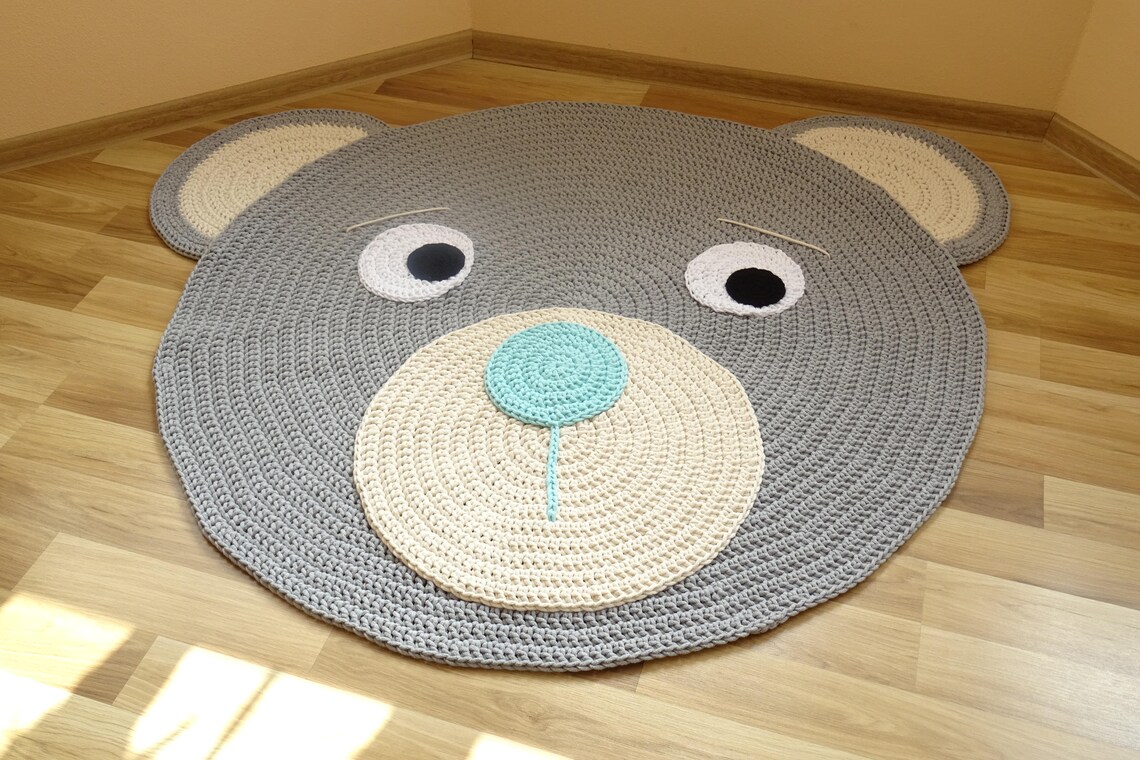 Rug Bear Baby Boy Room Carpet Kids Kinderzimmer Crochet - Etsy