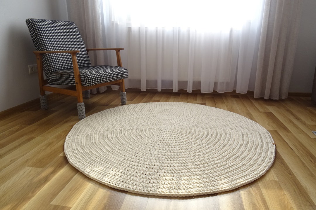 Ivory Round Rug, Baby Room Rug, Large Round Rug, Girl Nursery Rug, Many ...