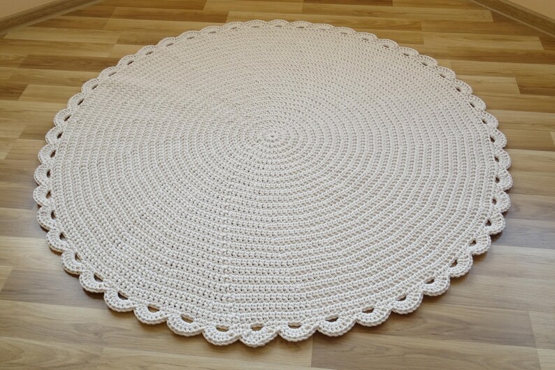 Round Crochet Rug for Kids Room Nursery Rugs Girl Doily | Etsy