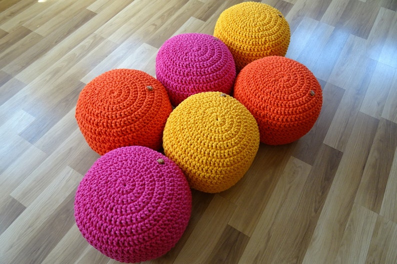 CROCHET POUF Toddler Room Decor Pouf Ottoman Poof Ottoman | Etsy